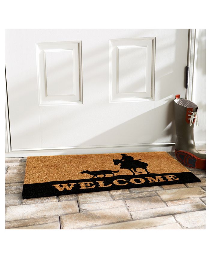 Home & More Rancher Welcome 17" x 29" Coir/Vinyl Doormat - Macy's