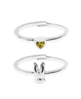 Beatrix Potter Sterling Silver Peter Rabbit Set of 2 Rings - Macy's