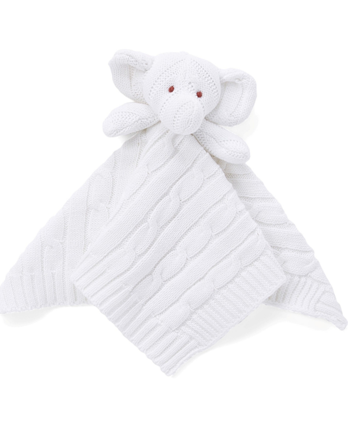 3 Stories Trading Knit Elephant Security Blanket - White