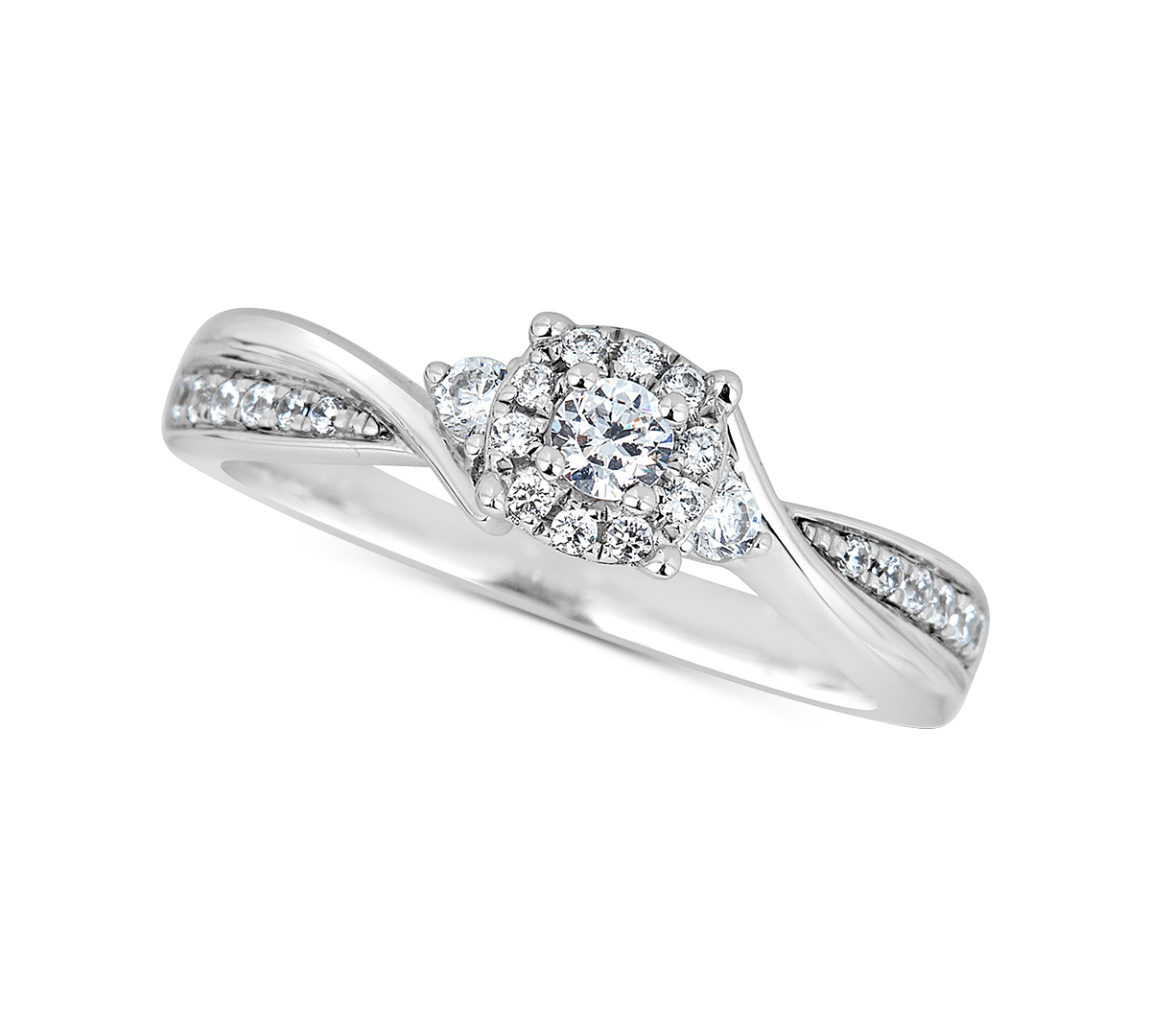 Click here for Diamond Cluster Engagement Ring (1/3 ct. t.w.) in... prices