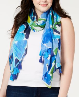Echo Watercolor Floral Oblong Scarf - Macy's