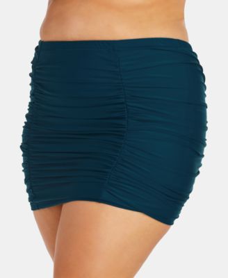 Raisins Curve Trendy Plus Size High-Waist Tummy-Thinner Swim Skirt - Macy's