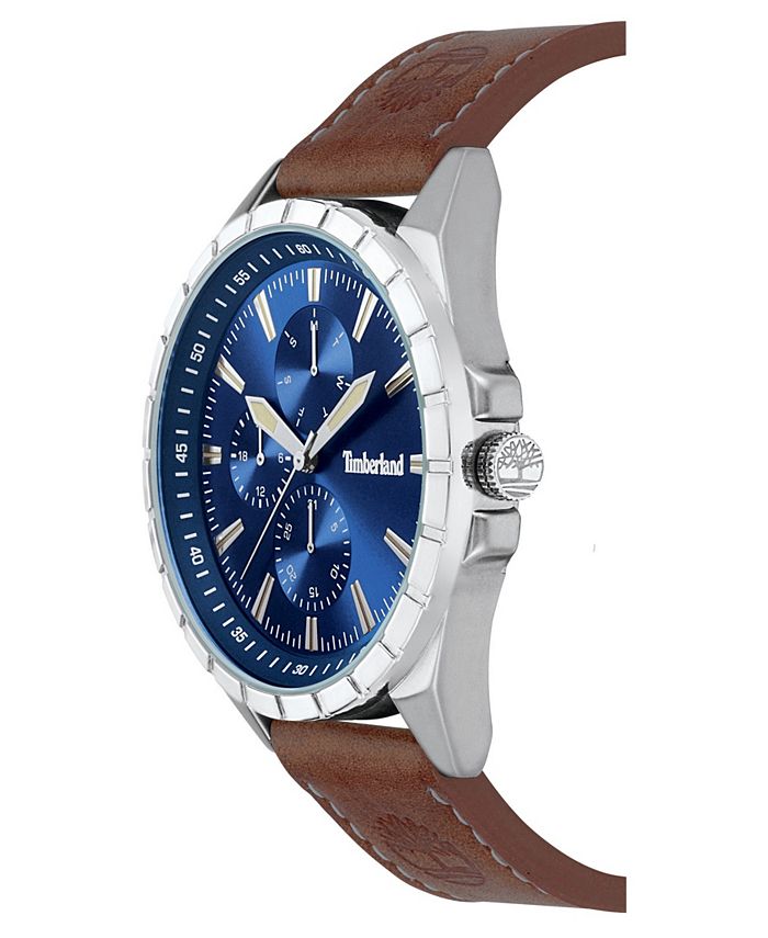 Timberland Men's Boxbourough Multifunction Brown/Silver/Blue Watch - Macy's