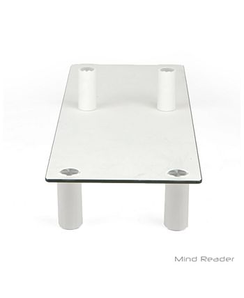 Mind Reader Glass Monitor Stand Riser for Computer, Laptop, Desk, Imac ...