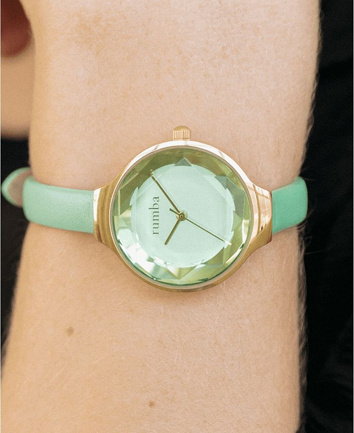 RUMBATIME Orchard Gem with Genuine Leather Strap Watch - Macy's