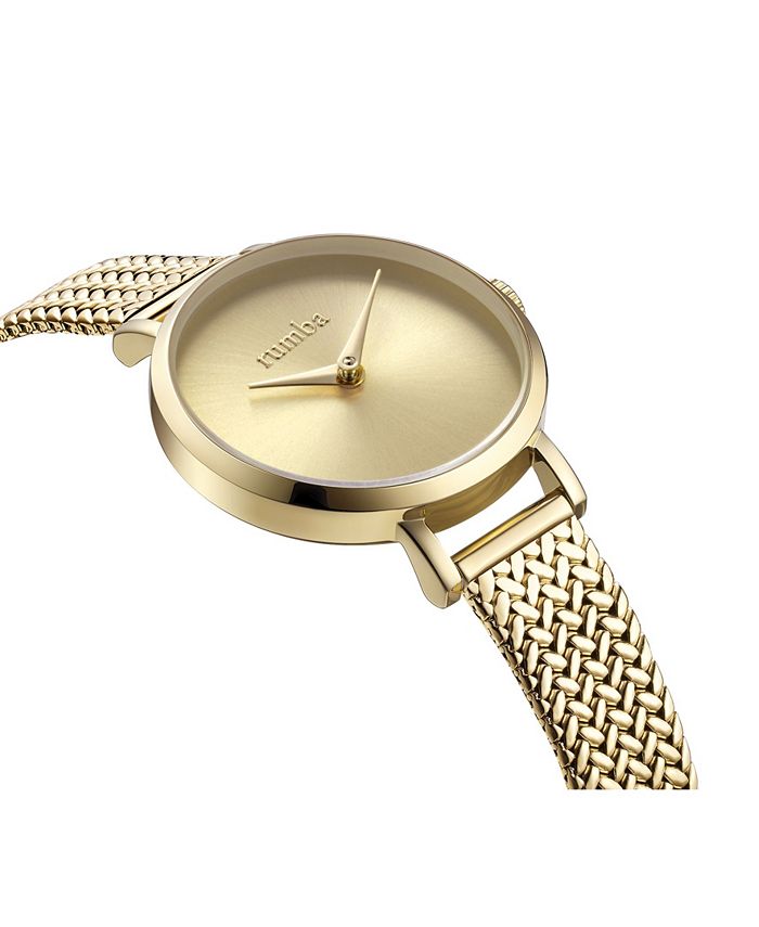 RUMBATIME Hudson Weave Gold Mesh Watch - Macy's