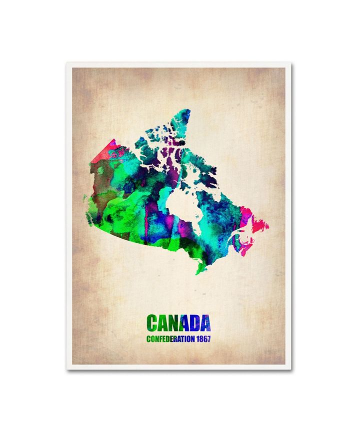 Trademark Global Naxart 'Canada Watercolor Map' Canvas Art - 35" x 47 ...