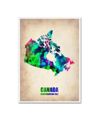 Naxart 'Canada Watercolor Map' Canvas Art - 35" x 47" x 2" - Macy's