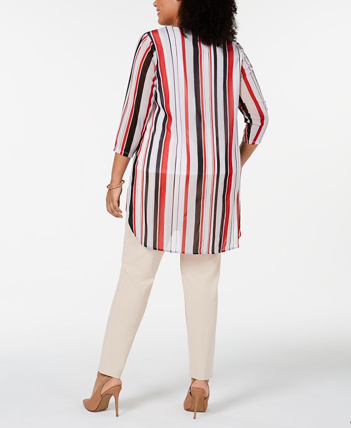 Alfani Plus Size Striped Super Tunic, Created for Macy's - Macy's