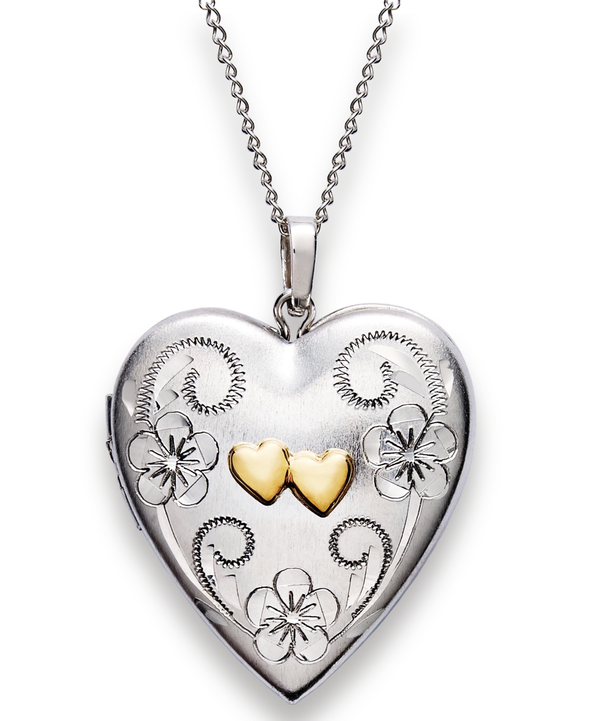 Click here for Sterling Silver and 14k Gold Necklace  Heart Locke... prices