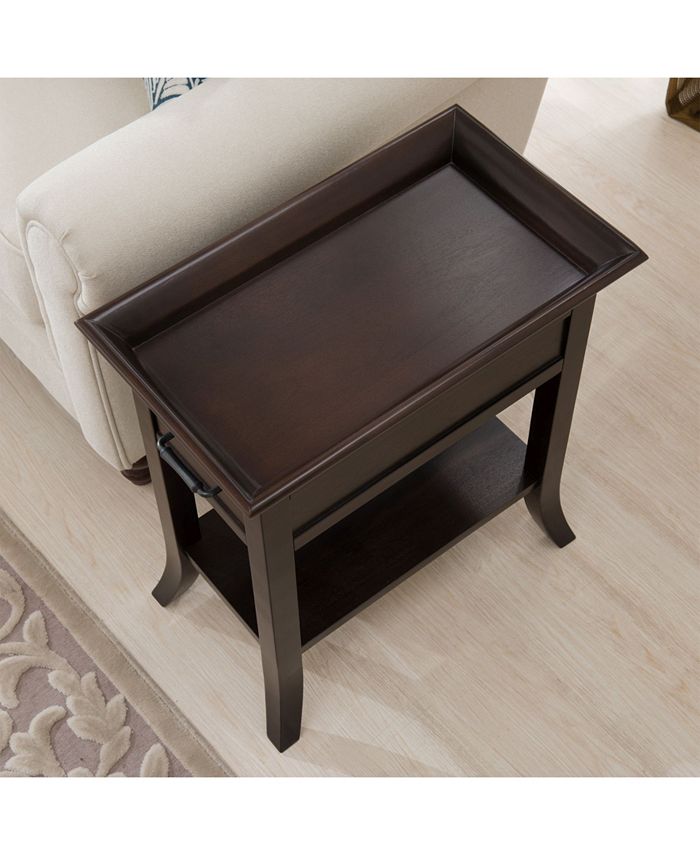 Leick Home Traditional Cherry Tray Edge Chairside Table - Macy's