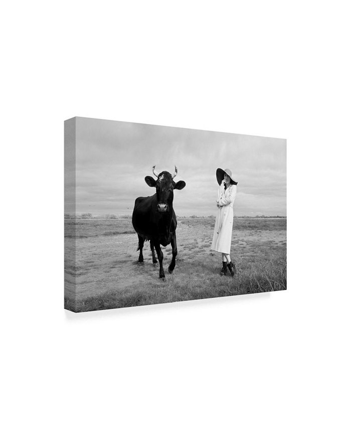 Trademark Global Mikhail Potapov 'Cow And Girl' Canvas Art - 32" x 22 ...