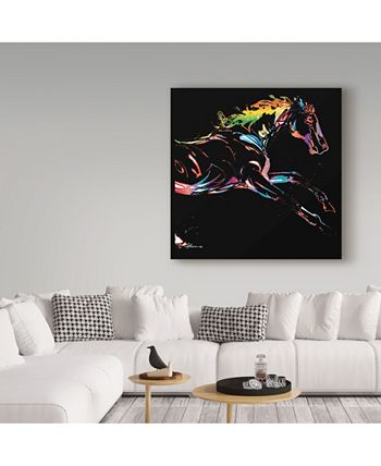 Trademark Global Sher Sester 'Scribble Horse On Black' Canvas Art - 18 ...
