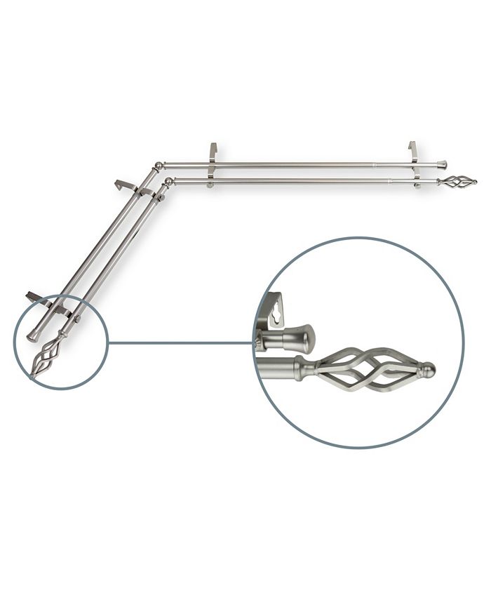 Rod Desyne Marquise 13"/16" Corner Window Double Curtain Rod 120"-170 ...