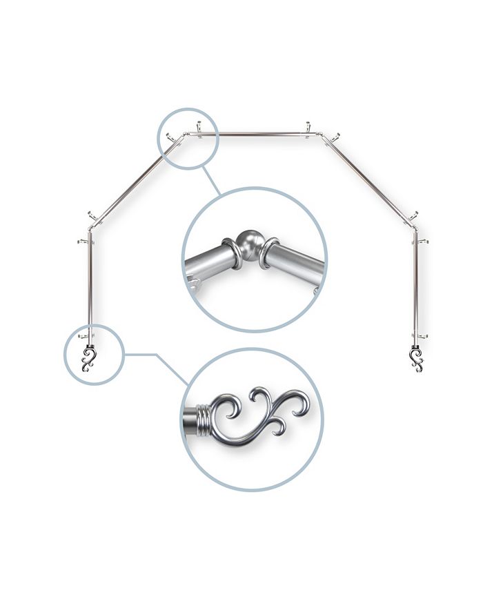 Rod Desyne Swan 13"/16" 5-Sided Bay Window Curtain Rod 28"-48" - Macy's