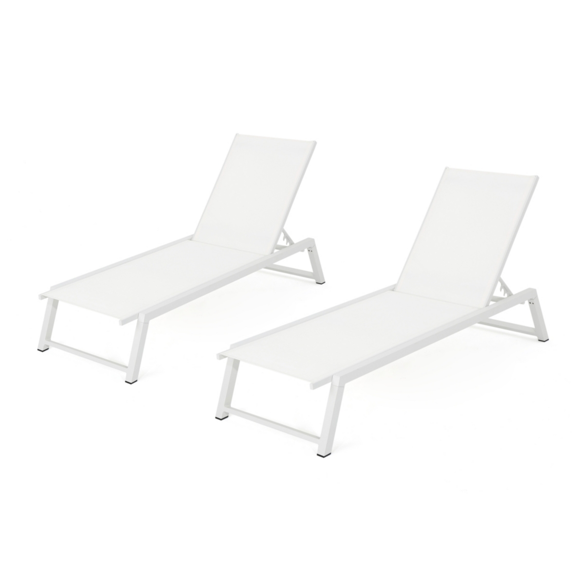 Click here for Belle Outdoor Chaise Lounge (Set of 2) - White prices