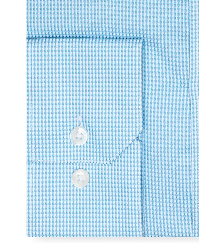 Vince Camuto Men's Slim-Fit Stretch Turquoise Dobby Dress Shirt - Macy's