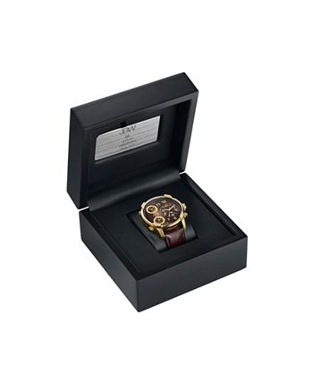 Jbw Men's Limited Edition G4 Leather Diamond (1/5 ct.t.w.) 18k Gold ...