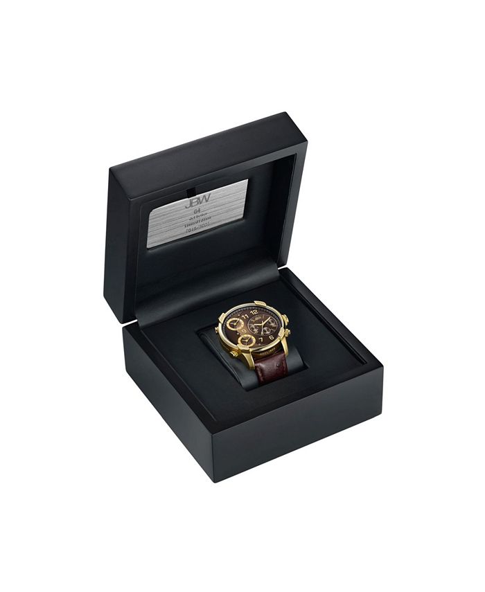 Jbw Men's Limited Edition G4 Leather Diamond (1/5 ct.t.w.) 18k Gold ...