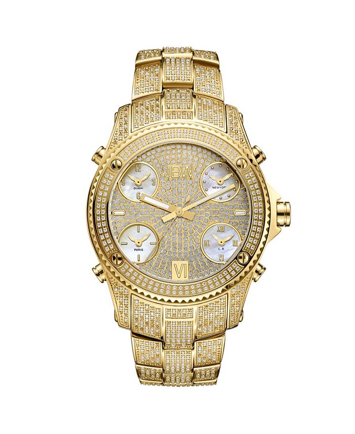 Jbw Men's Limited Edition Jet Setter Diamond 18k Gold Plated Stainless ...