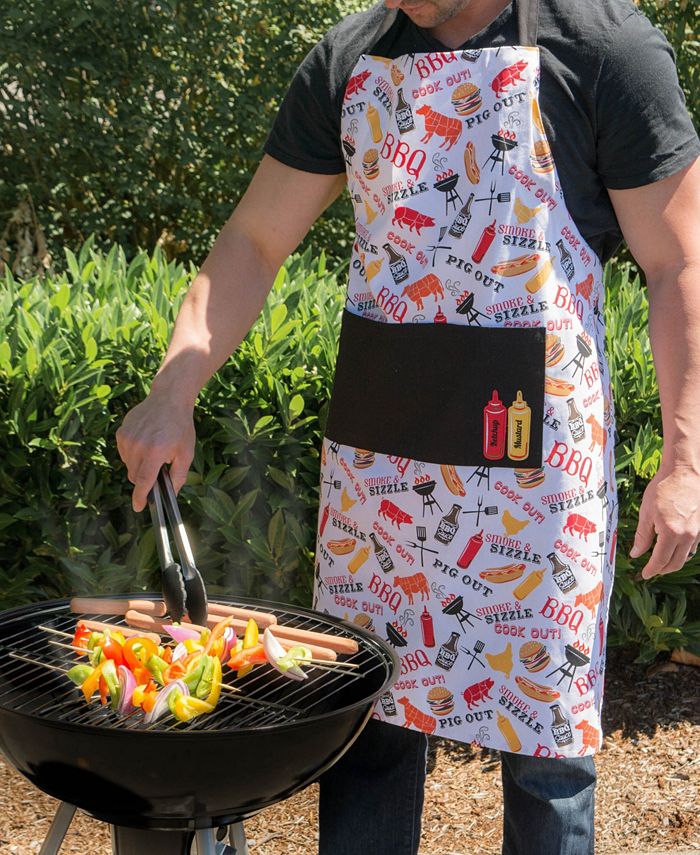 Design Imports BBQ Print Chef Apron - Macy's