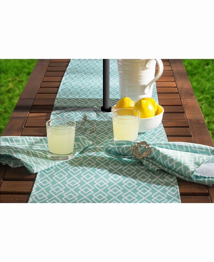 Design Imports Outdoor Table Runner with Zipper 14" X 108" - Macy's