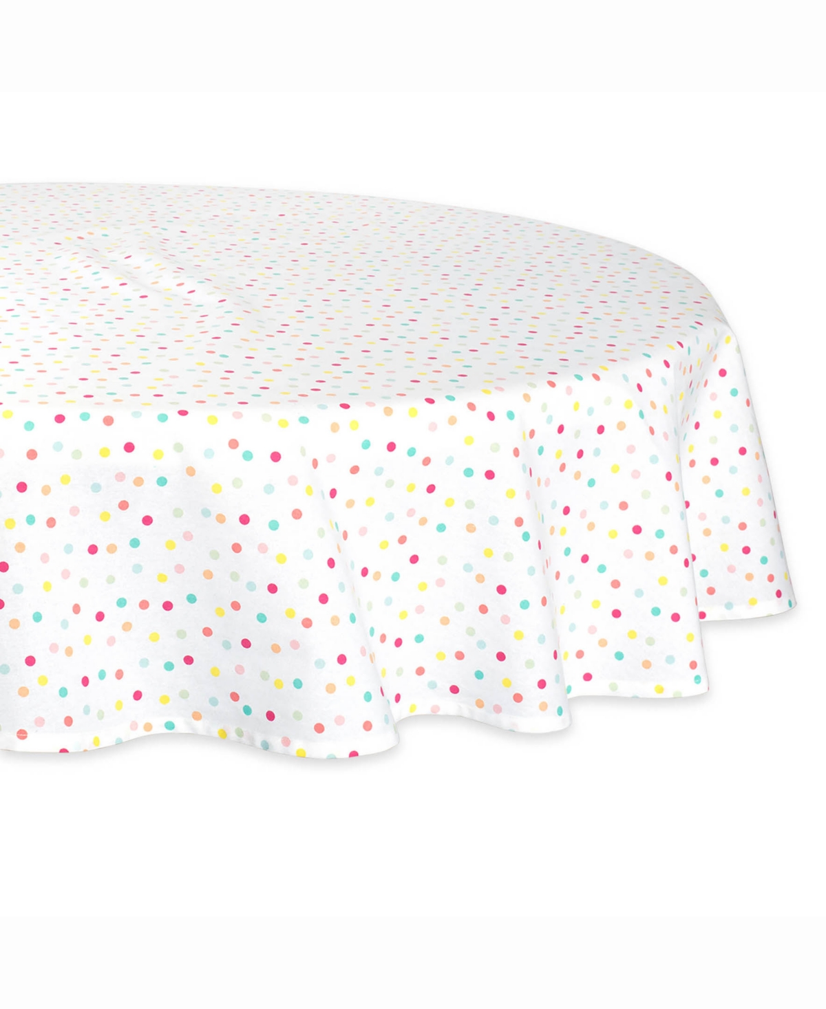 Click here for Multi Polka Dots Print Table cloth 70 Round - Aqua prices