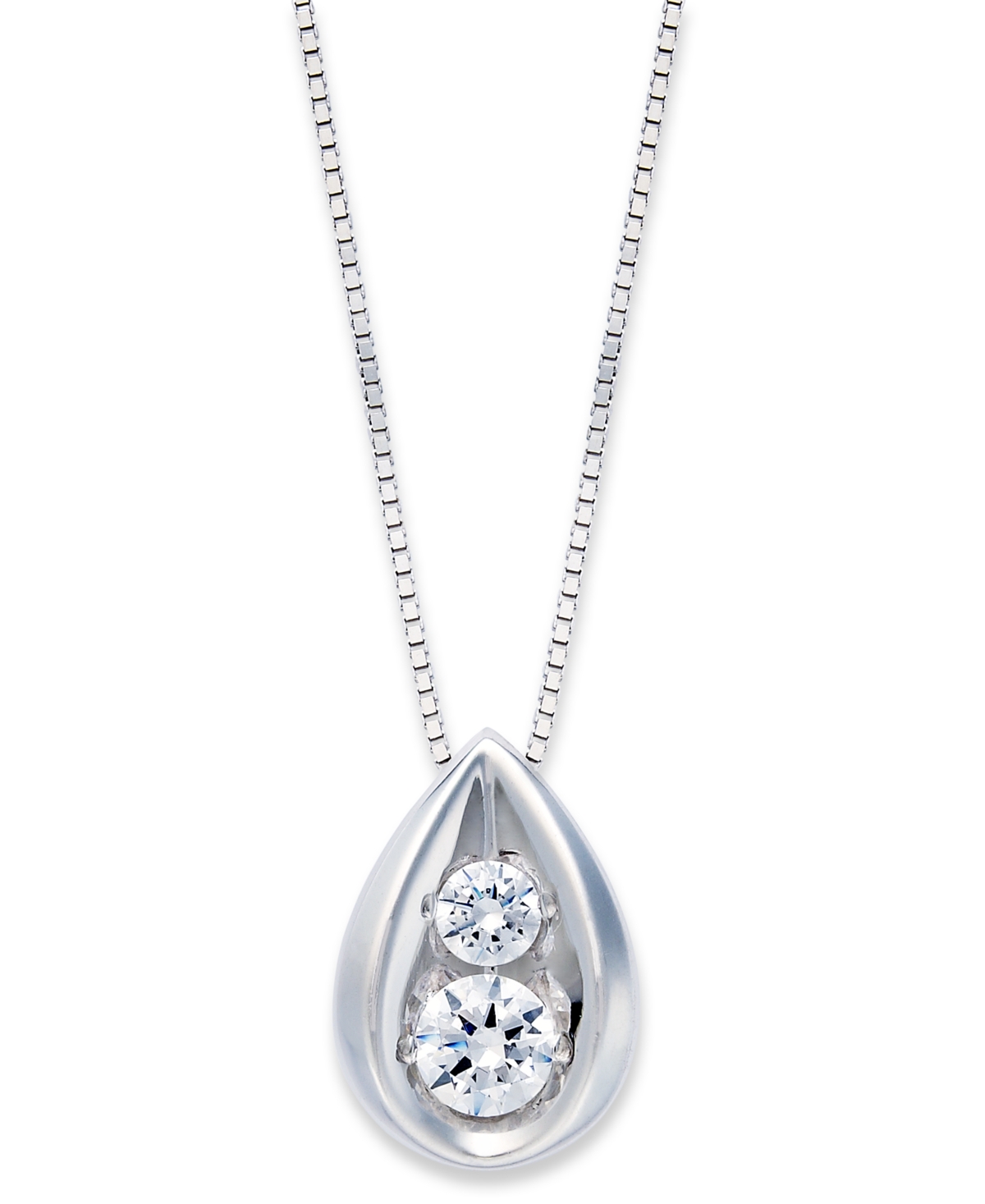 Click here for Diamond Teardrop Pendant Necklace in 14k Yellow or... prices
