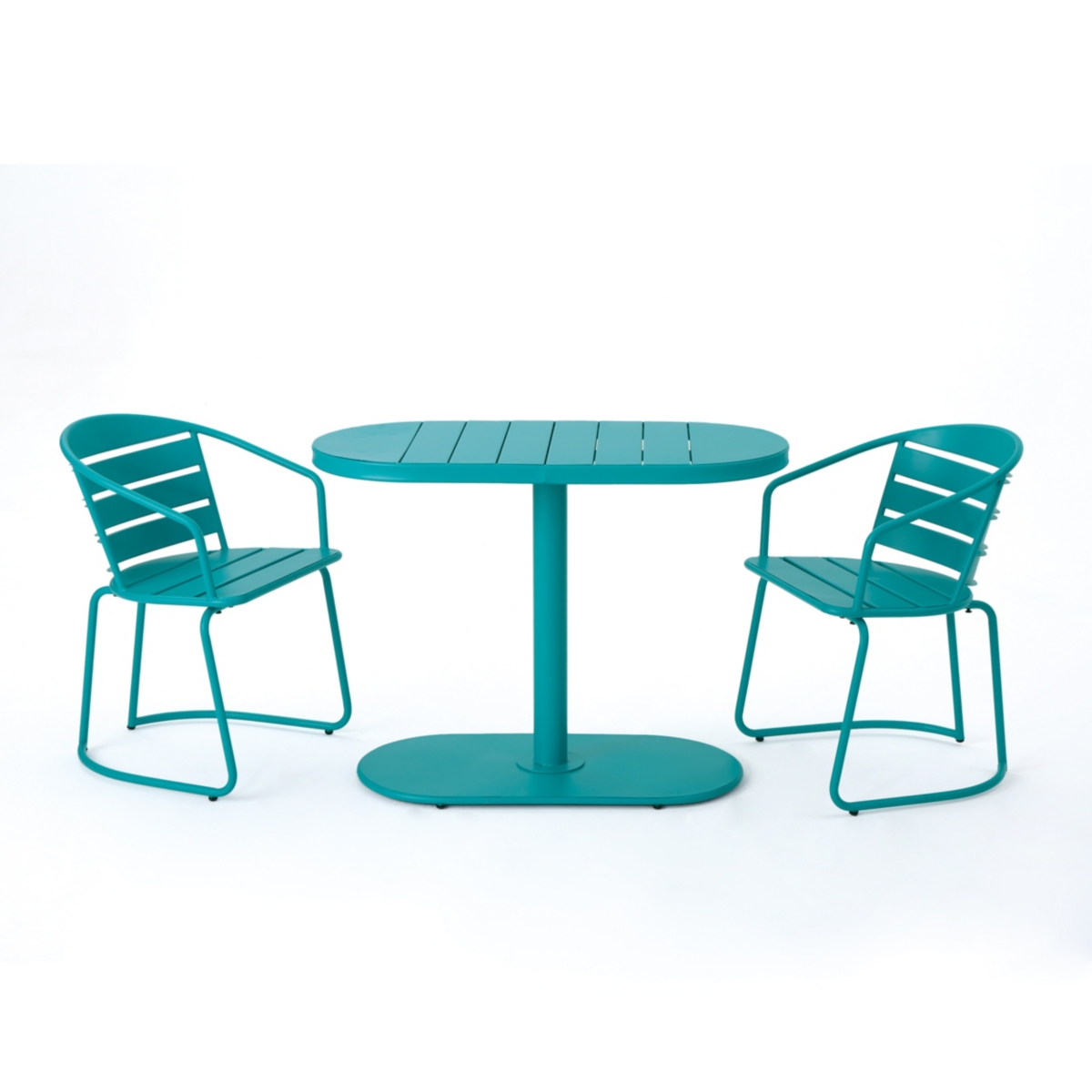 Click here for Santa Monica Outdoor 3pc Dining Set - Teal prices