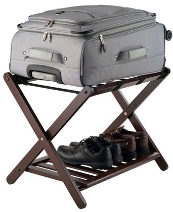 Winsome Remy Luggage Rack with Shelf In Cappuccino - Macy's