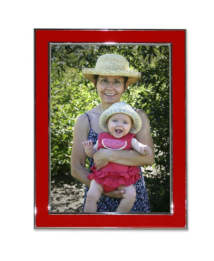 Lawrence Frames Silver Plated Metal with Red Enamel Picture Frame - 8 ...