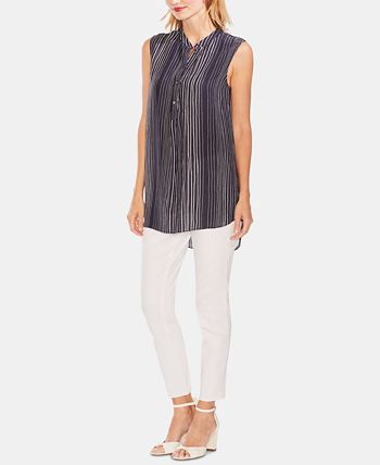 Vince Camuto Delicate Strands Striped High-Low Tunic - Macy's
