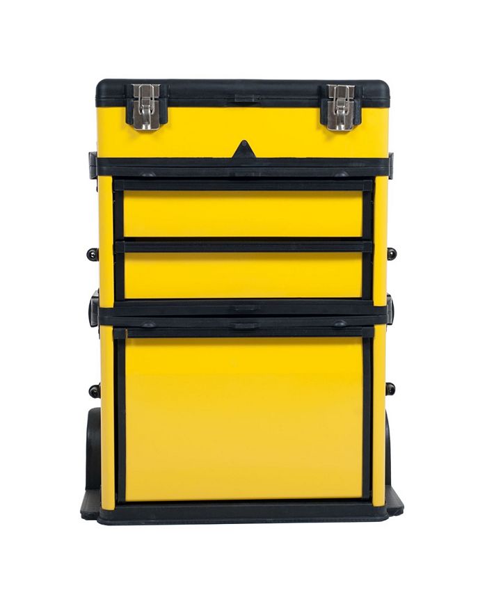 Trademark Global Stackable Toolbox Rolling Mobile organizer with ...