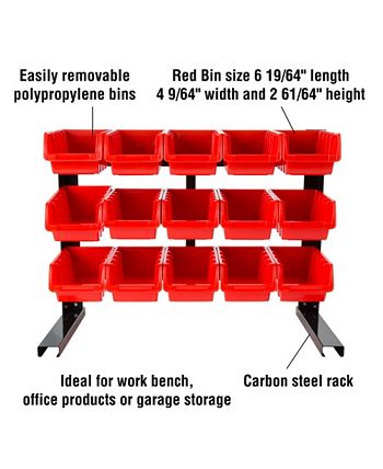 Trademark Global 15 Bin Storage Rack organizer - Durable Carbon Steel ...