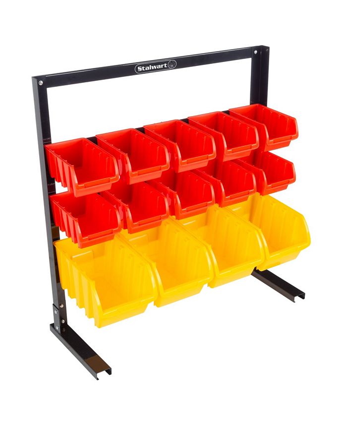 Trademark Global 14 Bin Storage Rack organizer - Wall Mountable ...