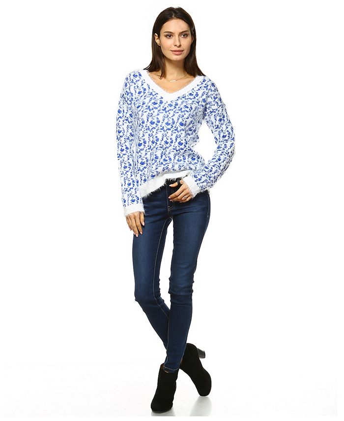 White Mark Women's Leopard Sweater - Macy's