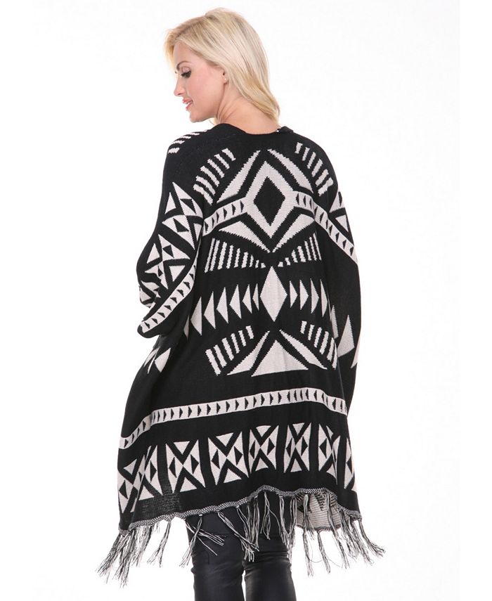 White Mark Women's Cherokee Patterned Cardigan - Macy's