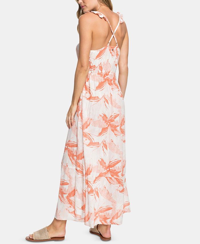 Roxy Juniors' Floral-Print Lace-Trim Maxi Dress - Macy's