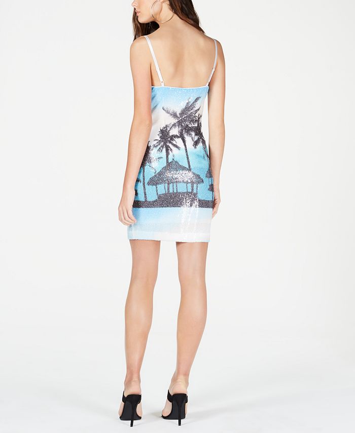 GUESS Graphic Sequin Dress - Macy's