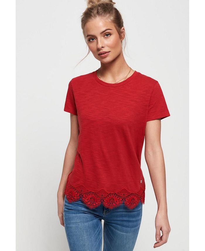 Superdry Morocco Lace Hem T-Shirt - Macy's