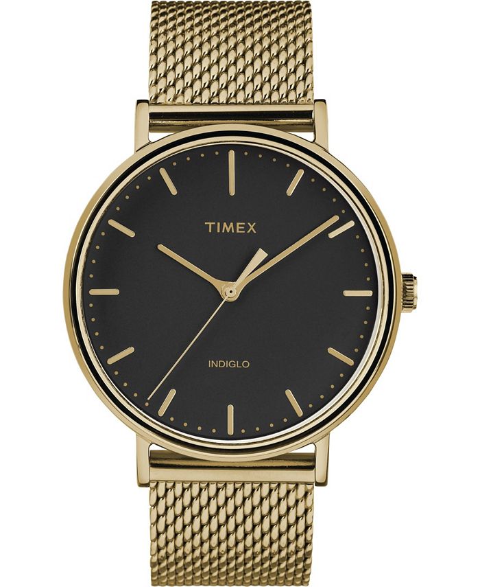 Timex Fairfield 41mm Stainless Steel Mesh Band Watch - Macy's