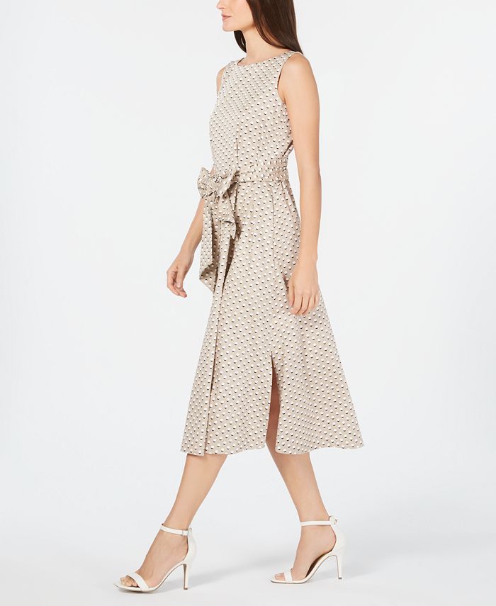 Anne Klein Polka Dot A Line Midi Dress Macys