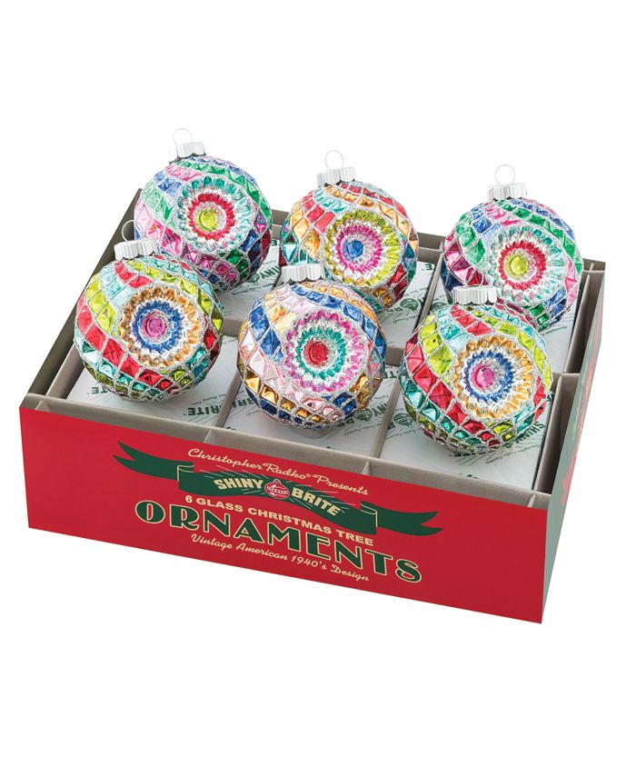 Christopher Radko Christmas Confetti 3.25" 6c Decorated Rounds With ...