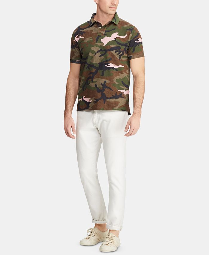 Polo Ralph Lauren Men's Custom Slim Fit Camo Mesh Polo Shirt - Macy's