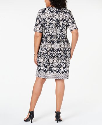 Karen Scott Plus Size Printed Dress, Created for Macy's - Macy's