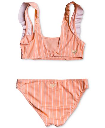 Roxy Big Girls 2-Pc. Ruffle-Trim Bikini - Macy's