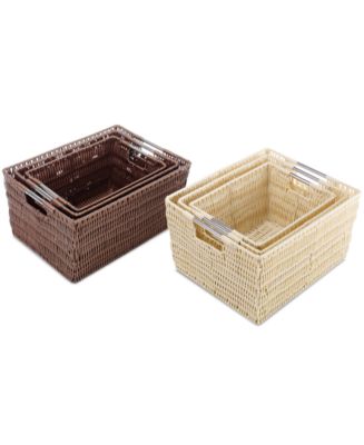 Whitmor Storage Baskets, Set of 3 Rattique - Macy's