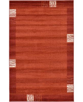 Bayshore Home Lyon Lyo1 Rust Red 5' x 8' Area Rug - Macy's