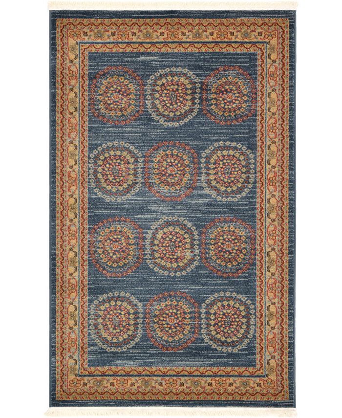 Bayshore Home Ojas Oja2 Navy Blue 3' 3" x 5' 3" Area Rug - Macy's