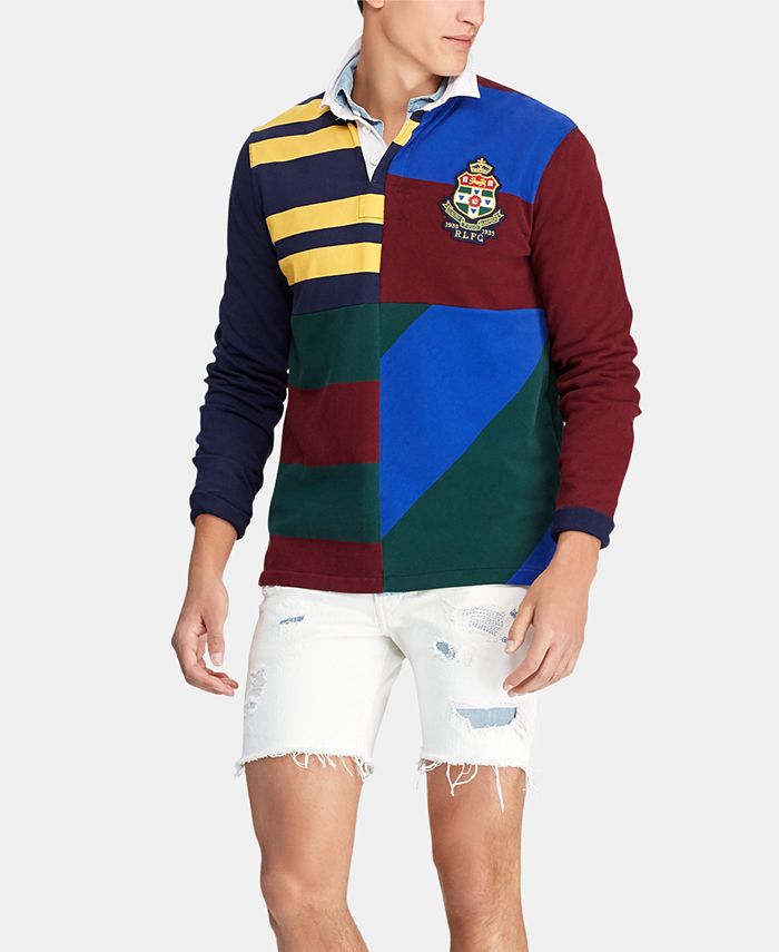 Polo Ralph Lauren Men's Rugby Patchwork Classic Fit Polo - Macy's